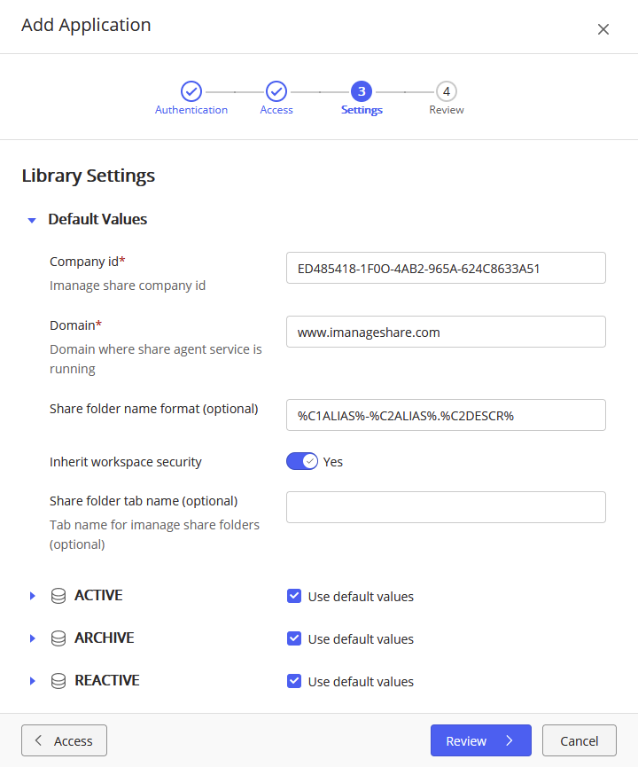 Integración de iManage Work con iManage Share