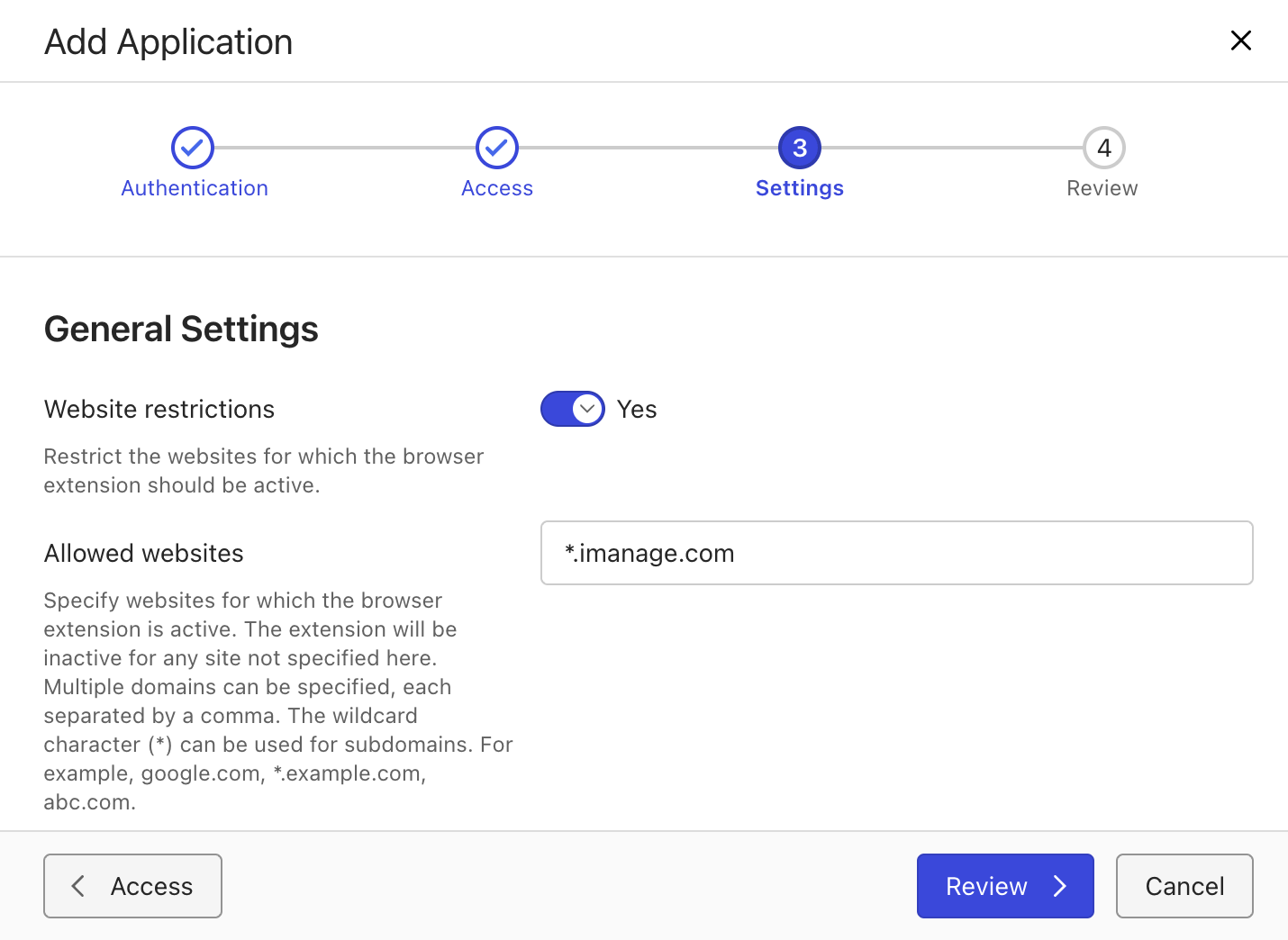 (Optional) Configuring the Allow list in iManage Control Center