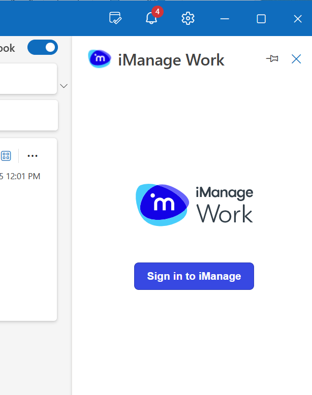 Add the iManage Work for Outlook app to Outlook
