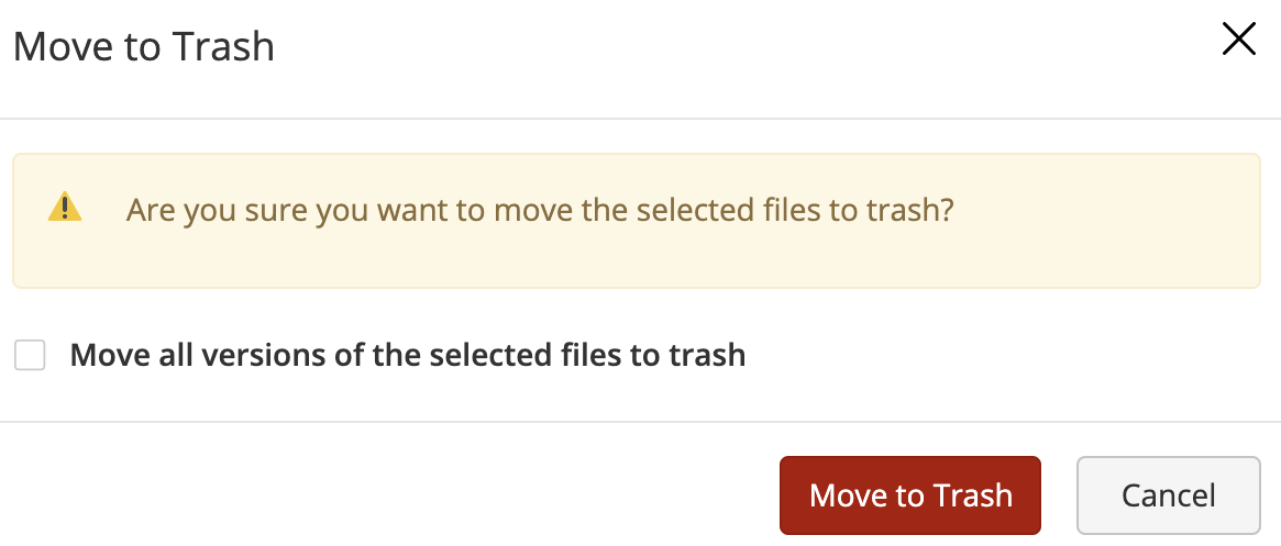 Selecting multiple documents/emails and move to trash (or delete)