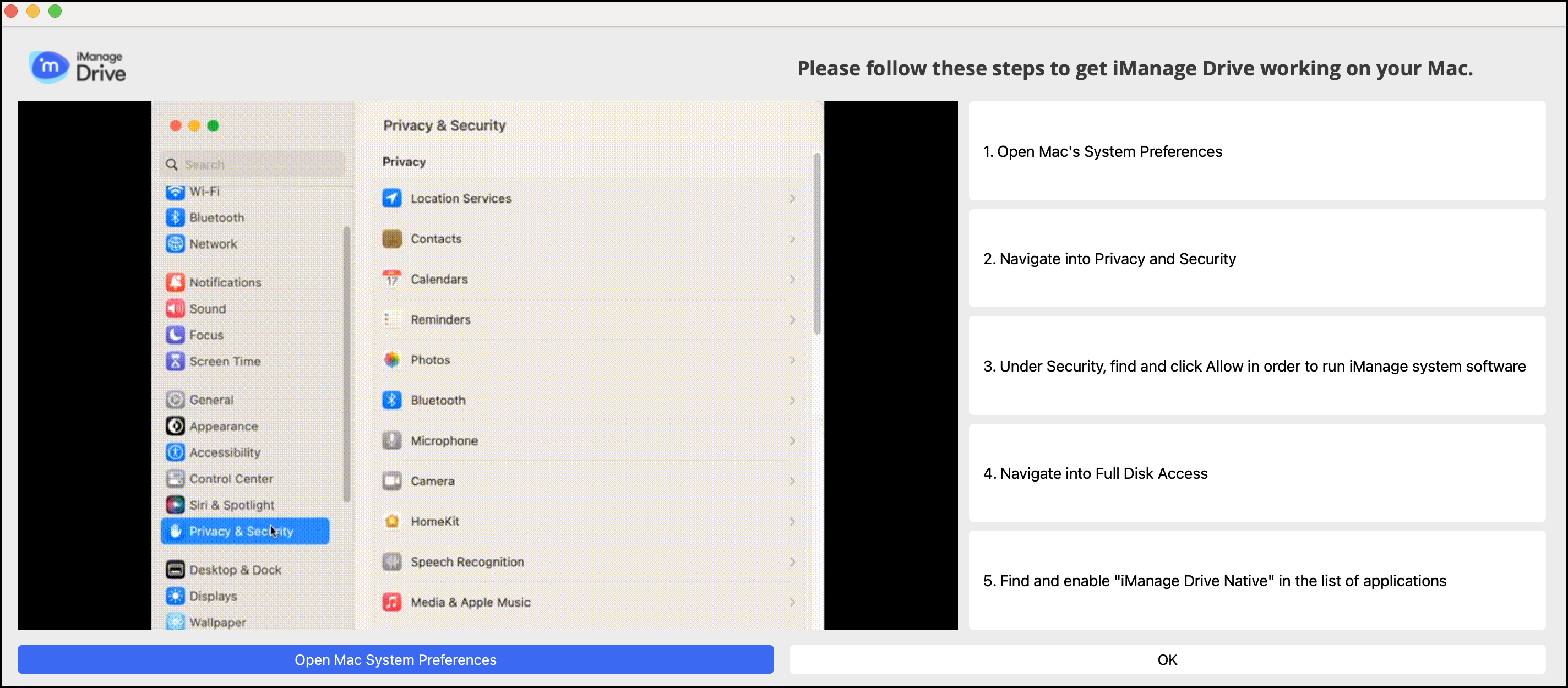Step 4: Setting up iManage Drive to use the native file system