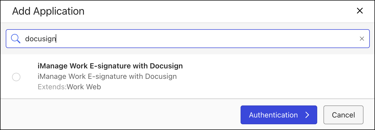 Adding the iManage Work E-signature to iManage Work in iManage Control ...