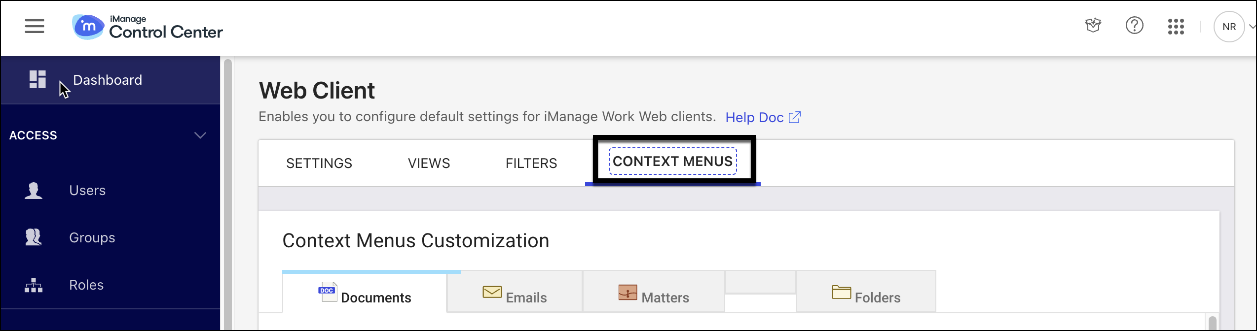 Configuring Context Menus for iManage Work E-signature in iManage ...