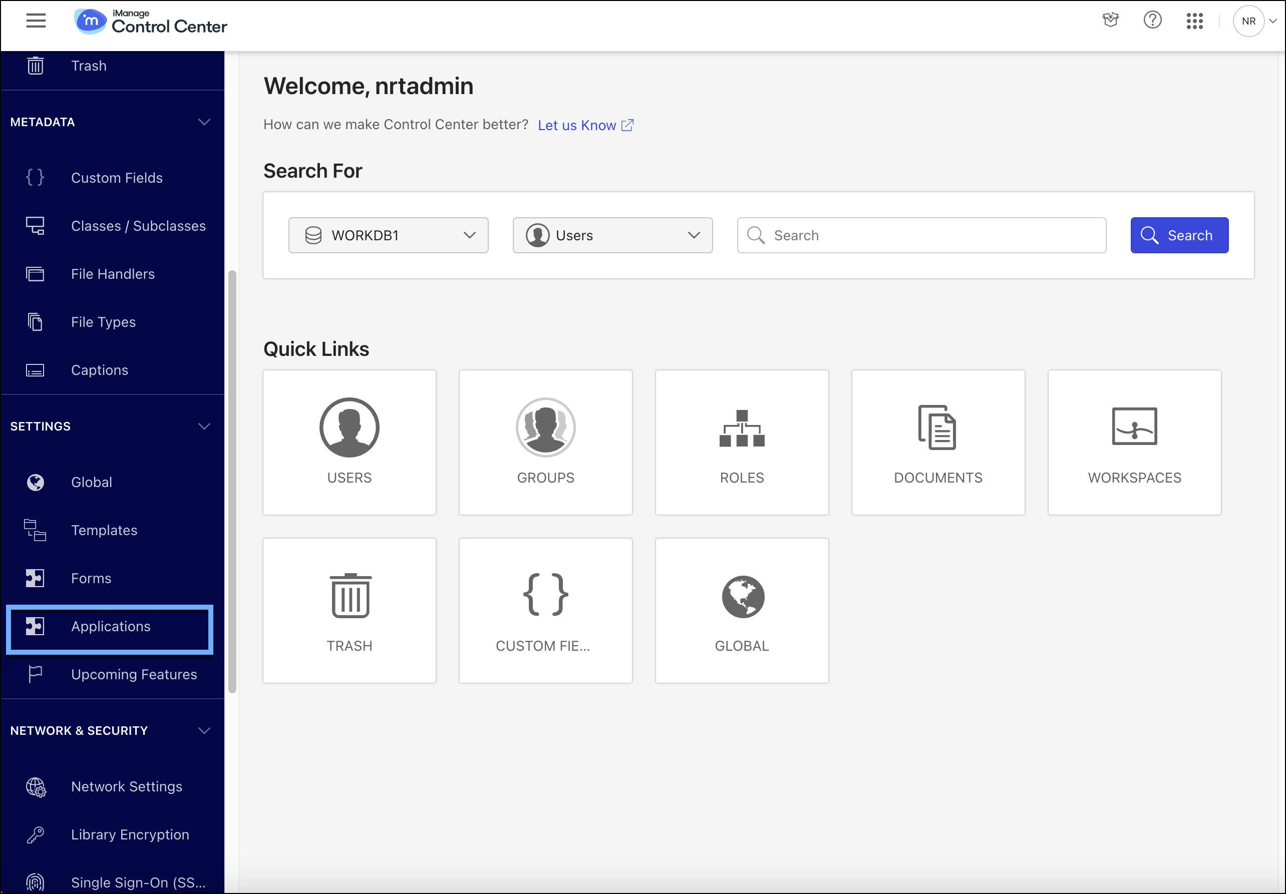 Adding the iManage Work E-signature to iManage Work in iManage Control Center
