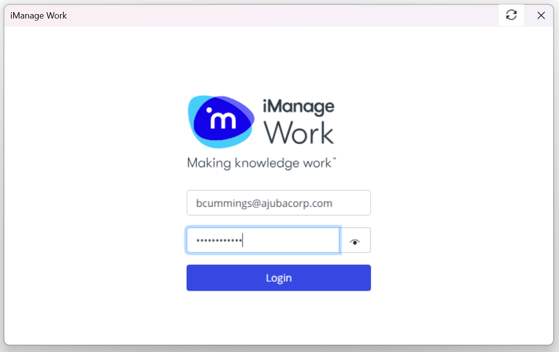 Connecting to iManage Work