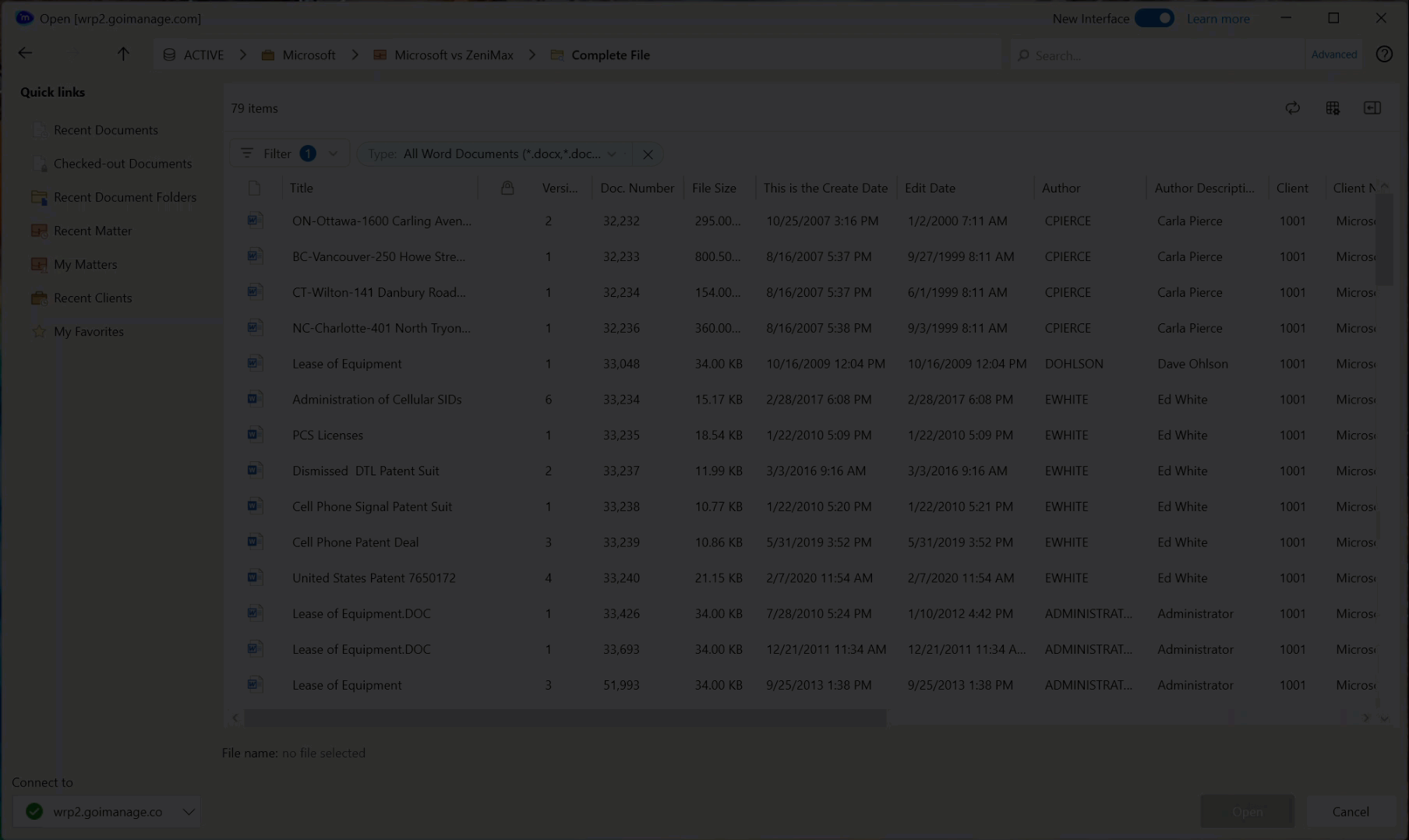 New iManage Open and Save experience