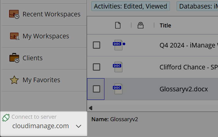 Switching iManage Work Servers