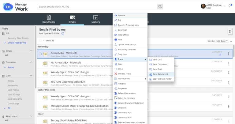 What's New in iManage Work? – Docs - iManage